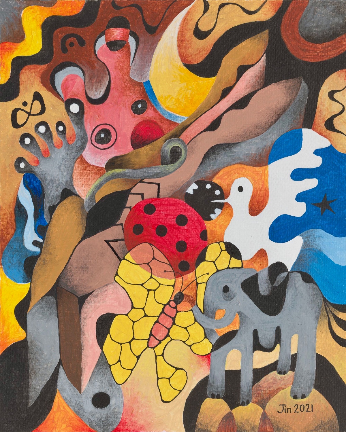 Solve Lim Siang Jin, Still Life with Craft Material, 2021, acrylic on ...