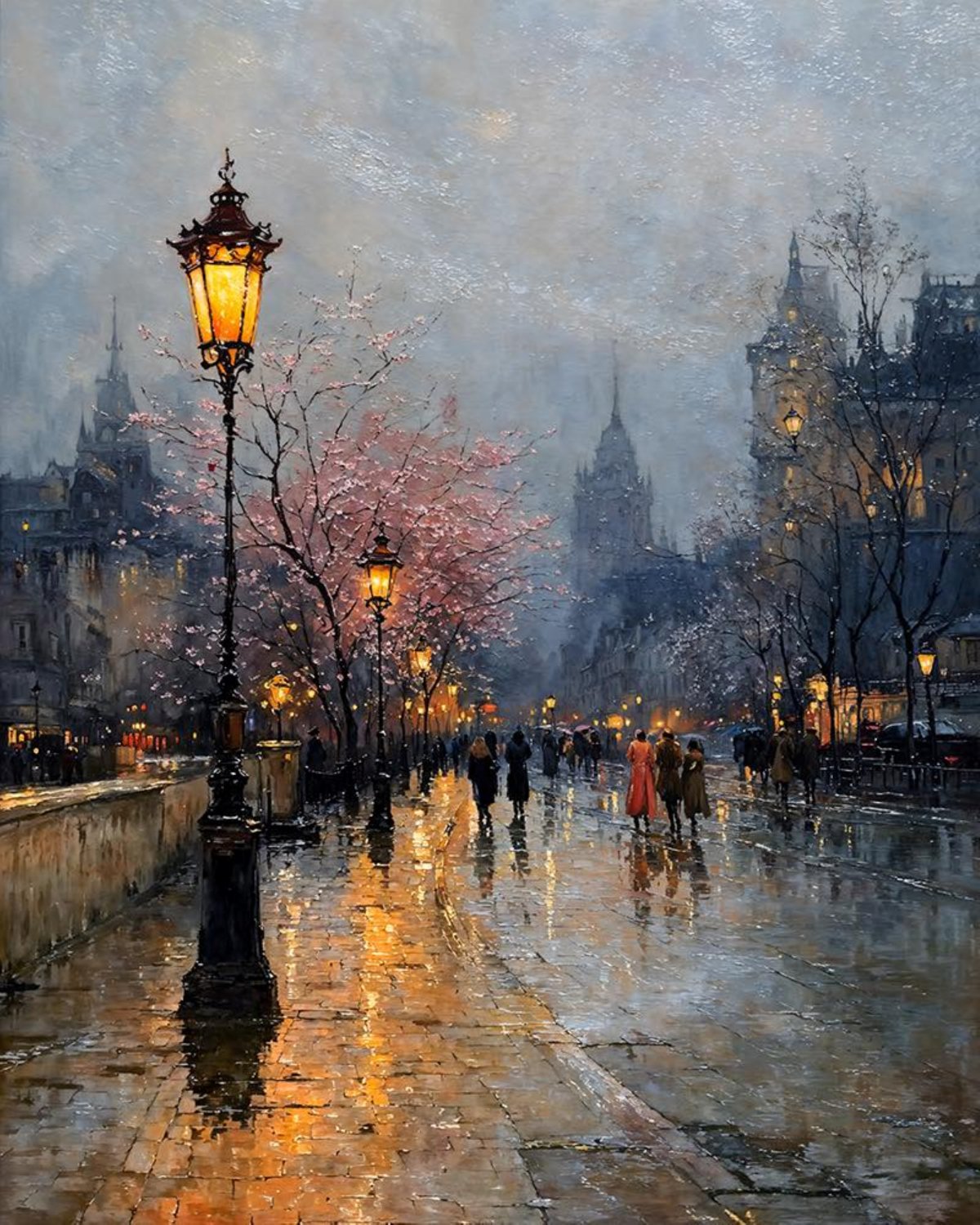Solve Evening Scenery ~ Cityscape Art jigsaw puzzle online with 238 pieces