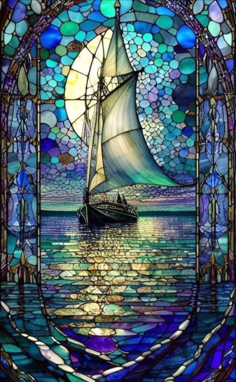 Solve Beautiful stained glass window jigsaw puzzle online with 54 pieces