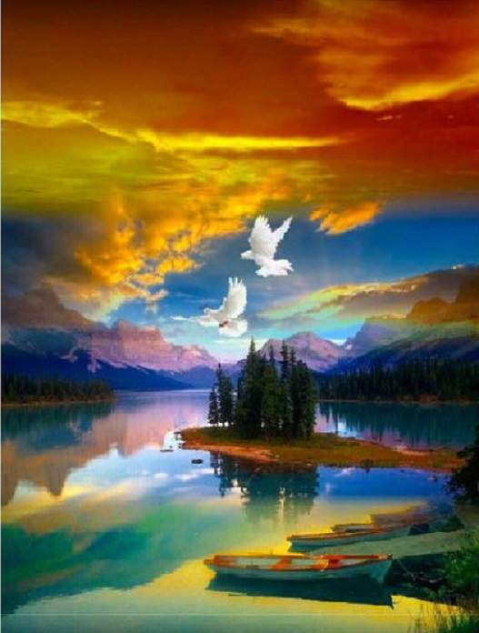 Solve Tranquil Sunrise jigsaw puzzle online with 80 pieces