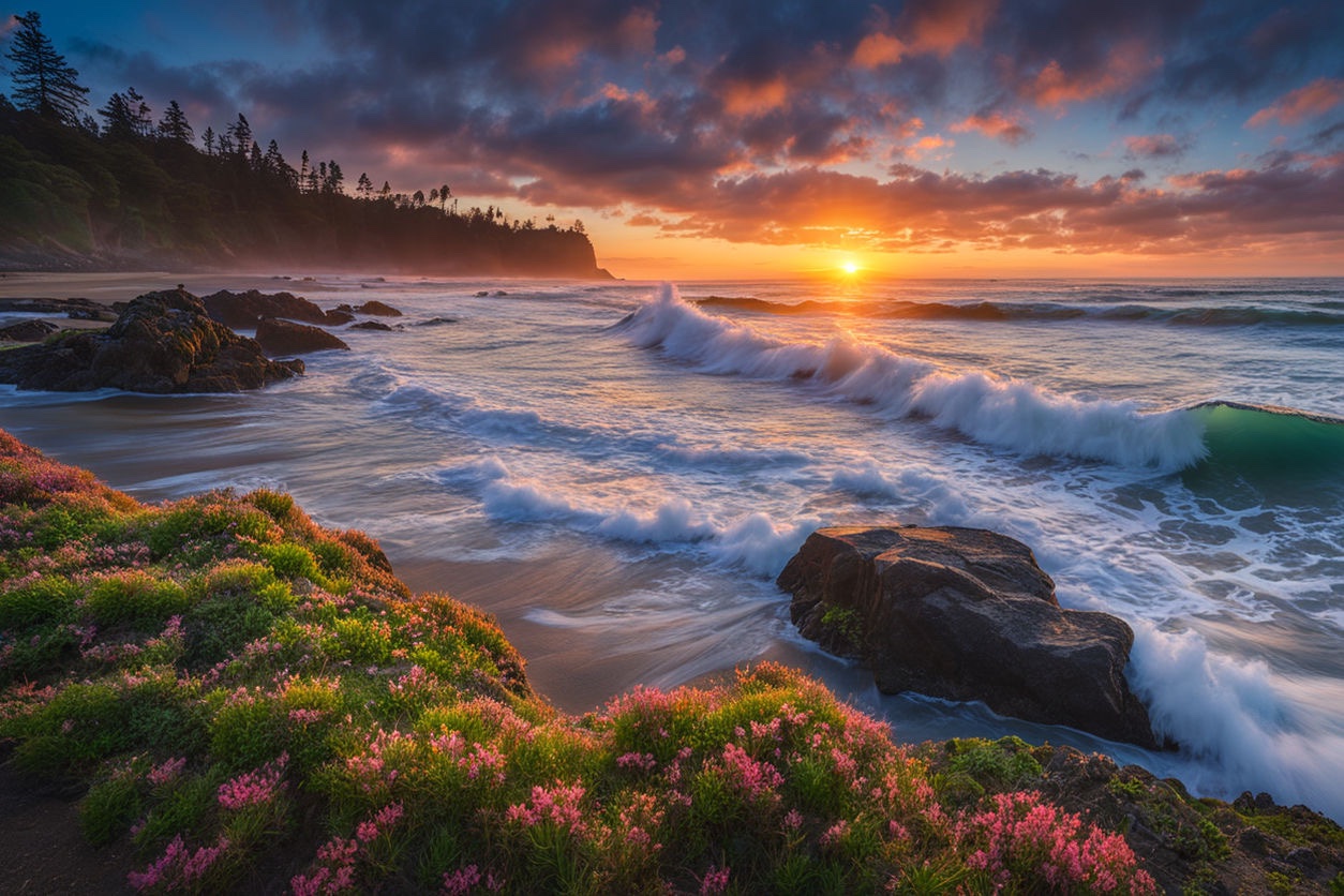 Solve Oregon coastline - AI jigsaw puzzle online with 280 pieces