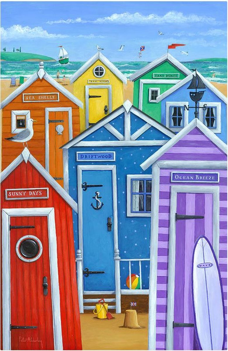 Solve Rainbow Beach Huts jigsaw puzzle online with 187 pieces