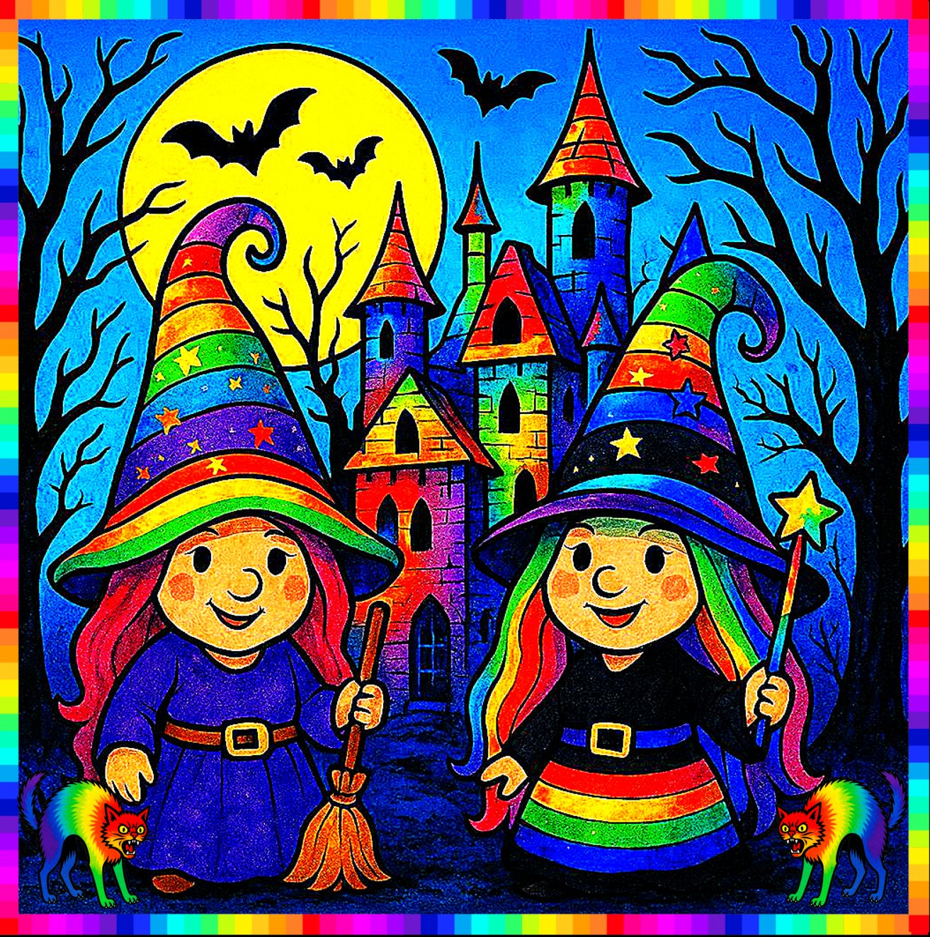 Solve AI October Girls jigsaw puzzle online with 196 pieces