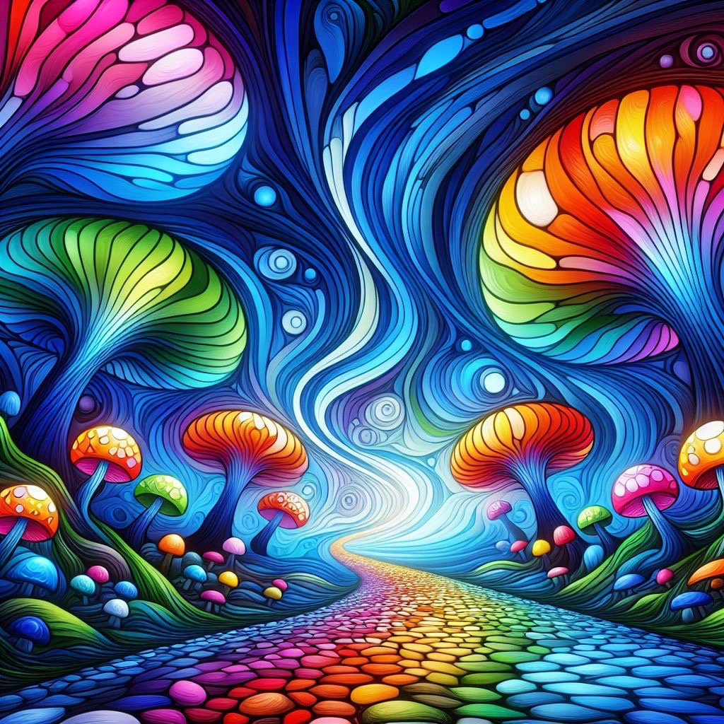 Solve Never ending room o shrooms jigsaw puzzle online with 64 pieces