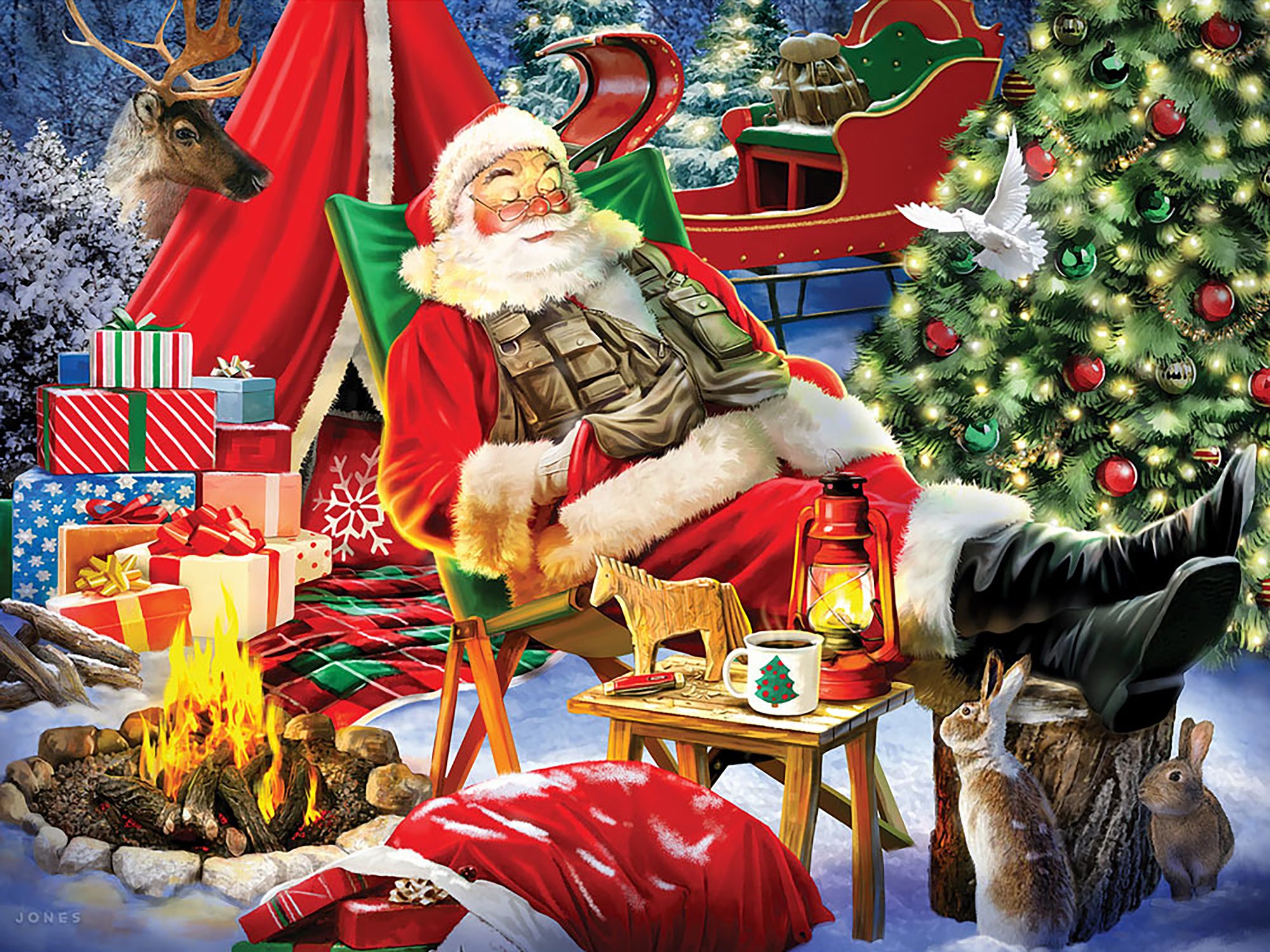 Solve Camping Santa jigsaw puzzle online with 352 pieces