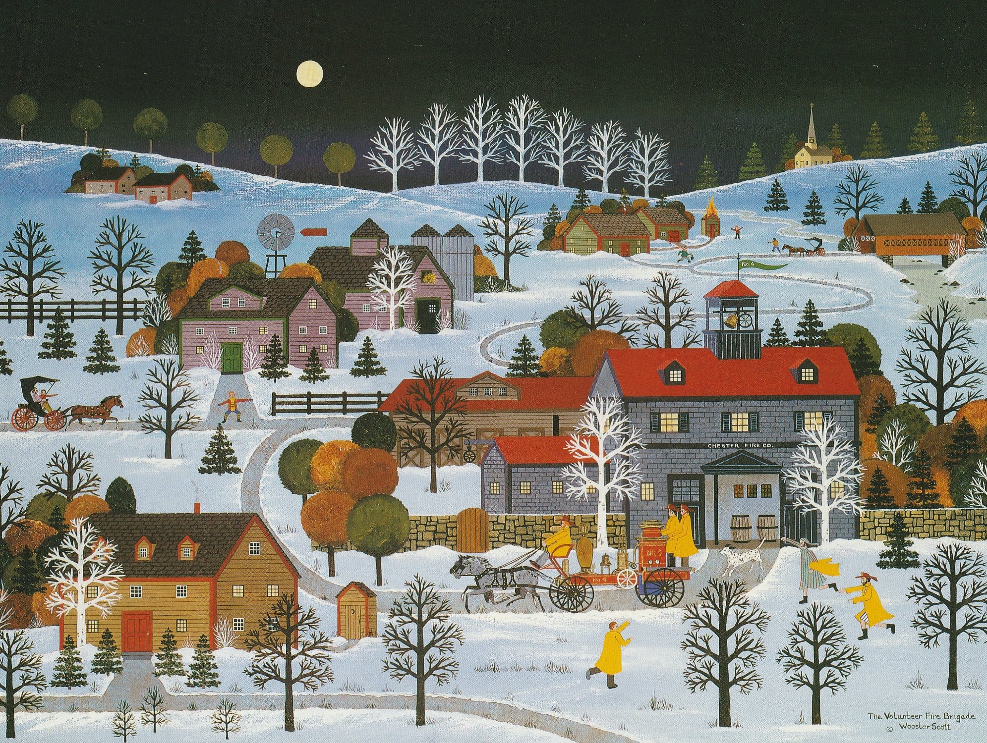 Solve Volunteer Fire Brigade {Jane Wooster Scott} jigsaw puzzle online with 204 pieces