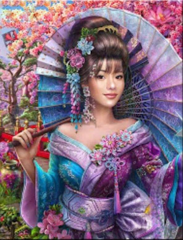 Solve Japanese Girl jigsaw puzzle online with 88 pieces