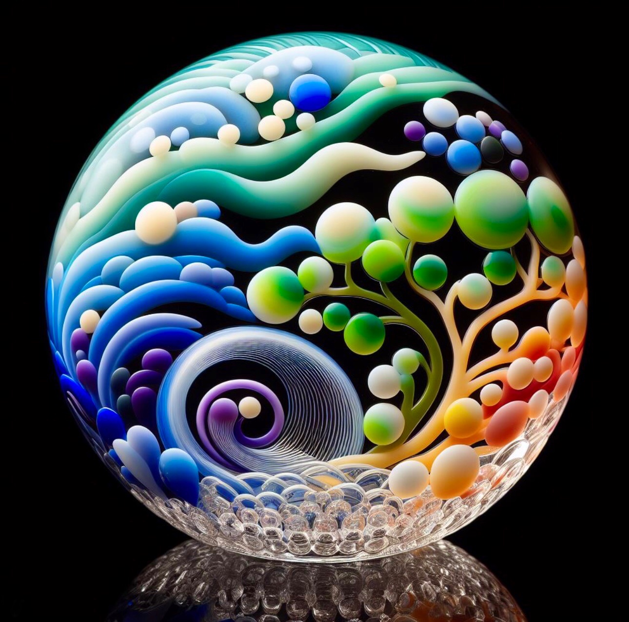 Solve Bubble Leaves jigsaw puzzle online with 81 pieces