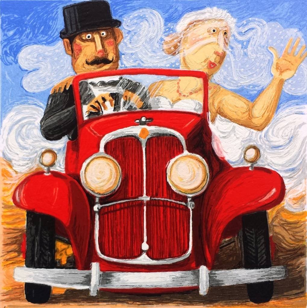 Solve Art by Pino Procopio - 'Sposi in Bugatti Copia' jigsaw puzzle ...