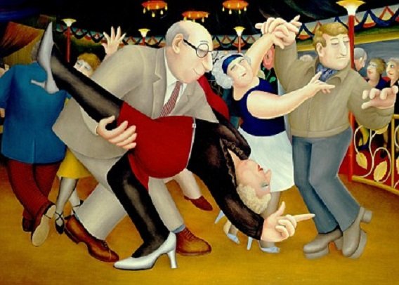 Solve Beryl Cook - 'A Beryl of Laughs!' jigsaw puzzle online with 54 pieces