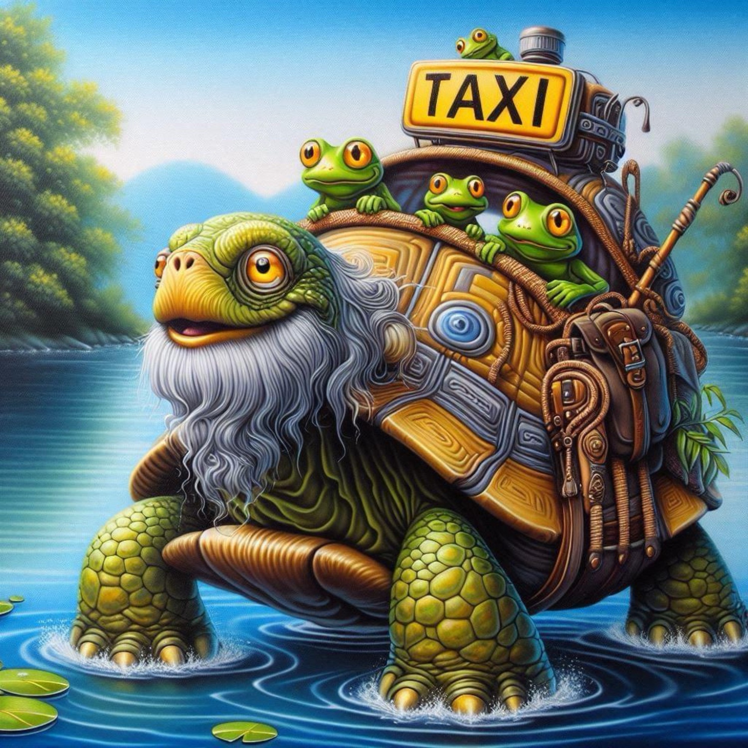 Solve Slow & Steady Taxi jigsaw puzzle online with 225 pieces