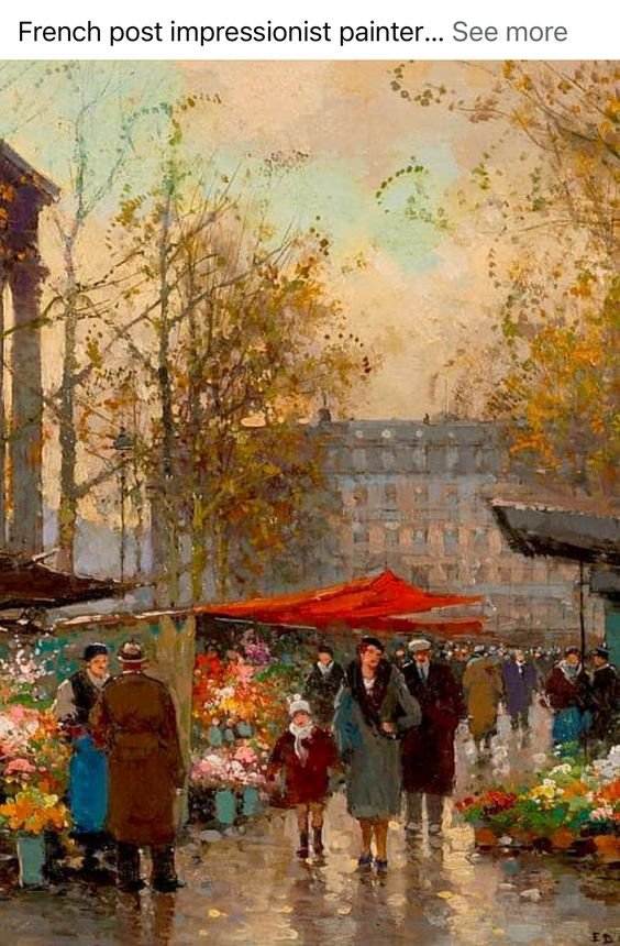 Solve French Post Impressionist ~ Edward Cortes Flower Shopping jigsaw ...