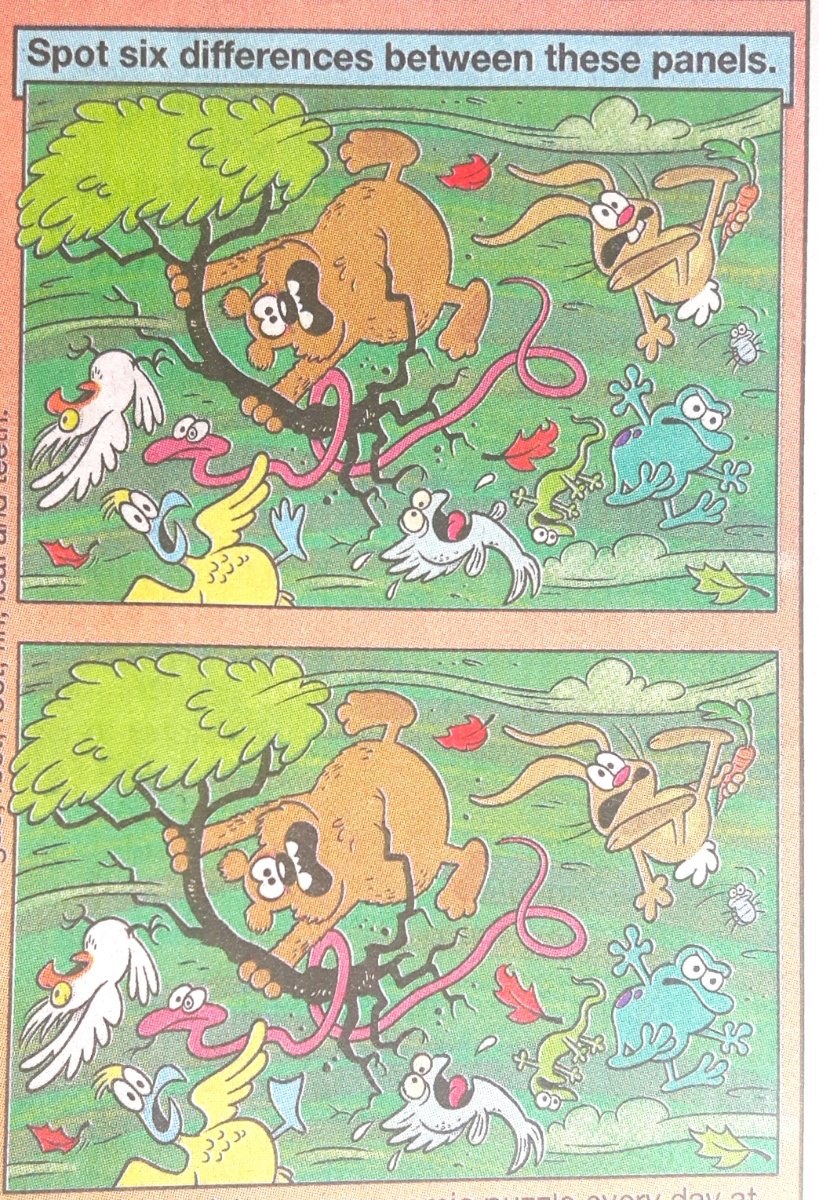 Solve Spot the 6 Differences jigsaw puzzle online with 24 pieces
