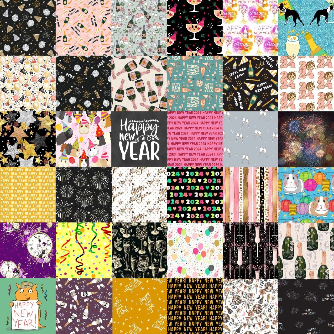 Solve 2024 Happy New Year 2024 jigsaw puzzle online with 49 pieces