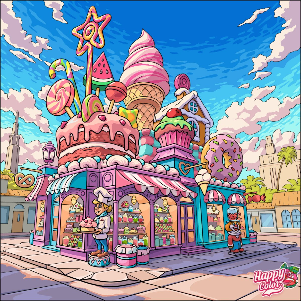 Solve Super Sweets Shop jigsaw puzzle online with 36 pieces