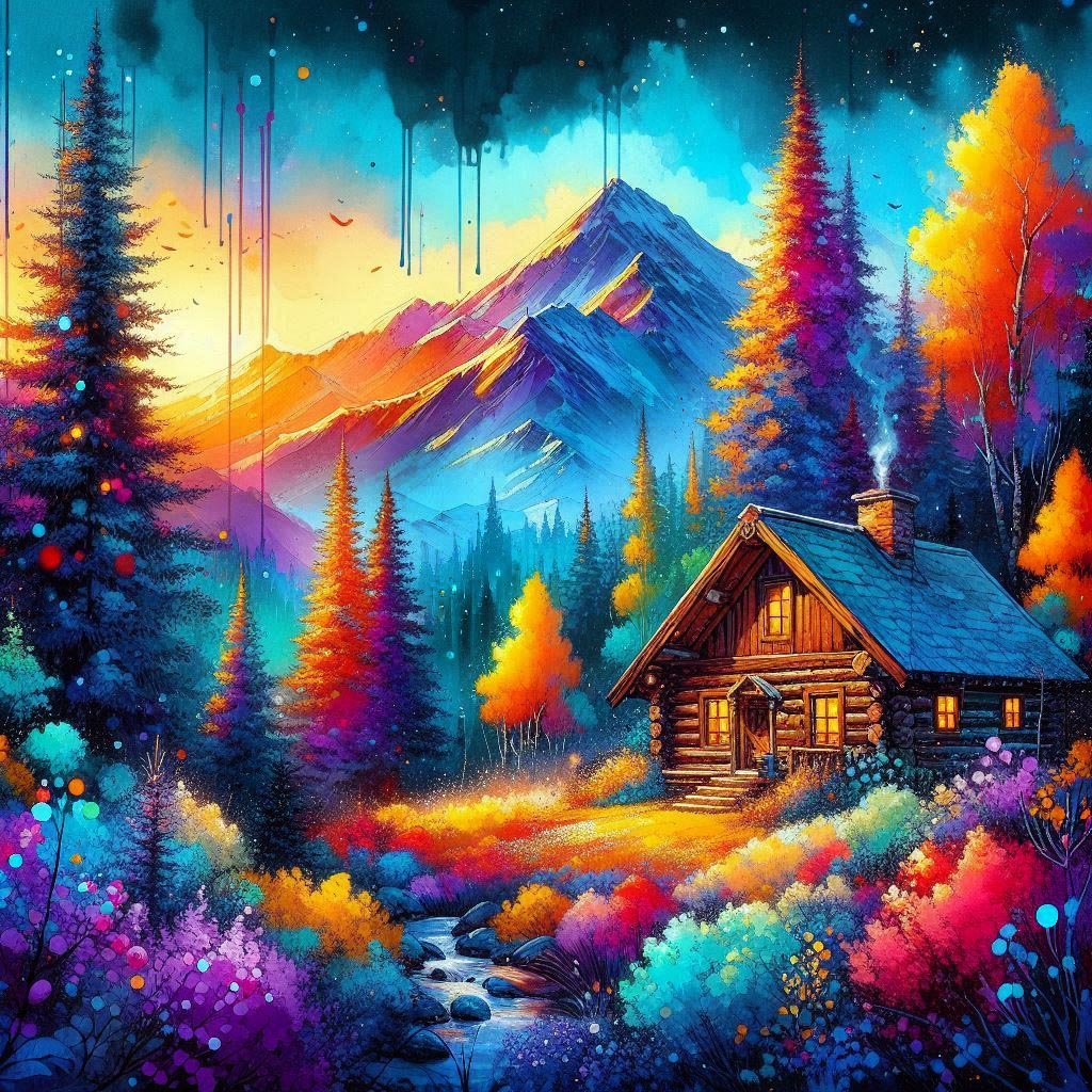 Solve sunrise at the log cabin,springtime in Colorado jigsaw puzzle ...