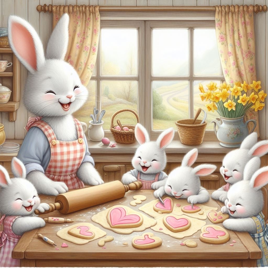 Solve Baking Valentine's Day cookies jigsaw puzzle online with 64 pieces