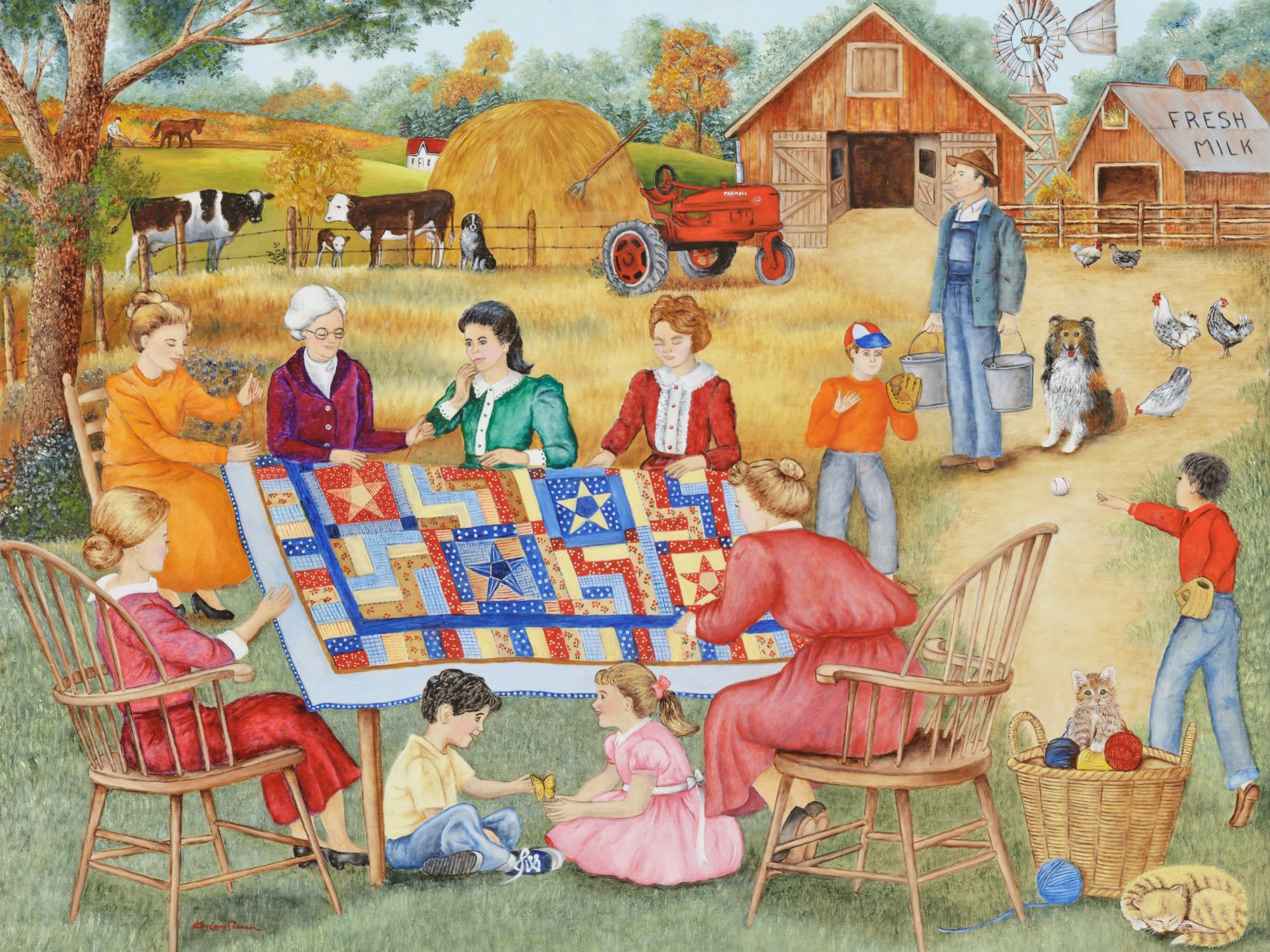 Solve Quilting Day jigsaw puzzle online with 352 pieces