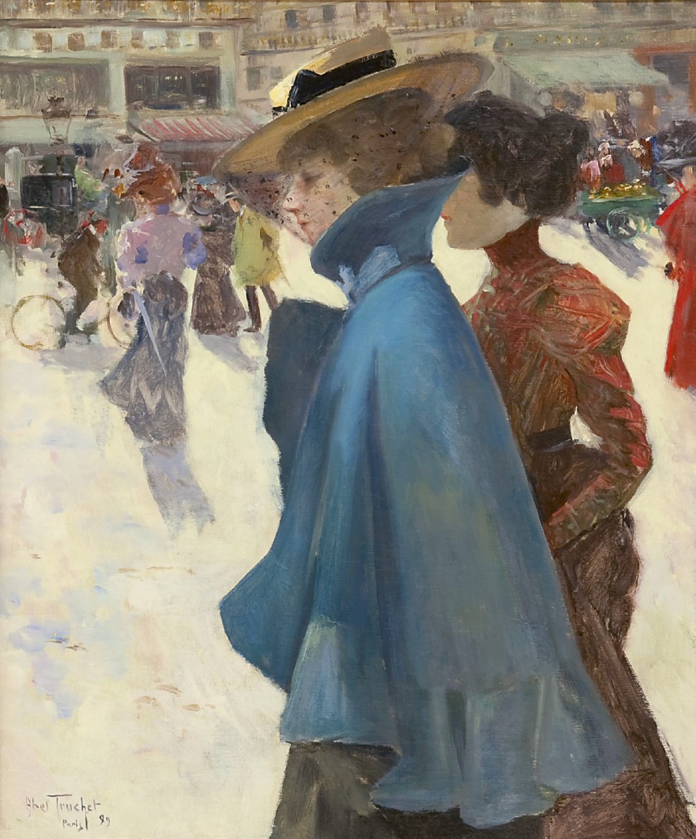 Solve Louis Abel-Truchet (French, 1859–1918), Elegant Ladies Strolling ...