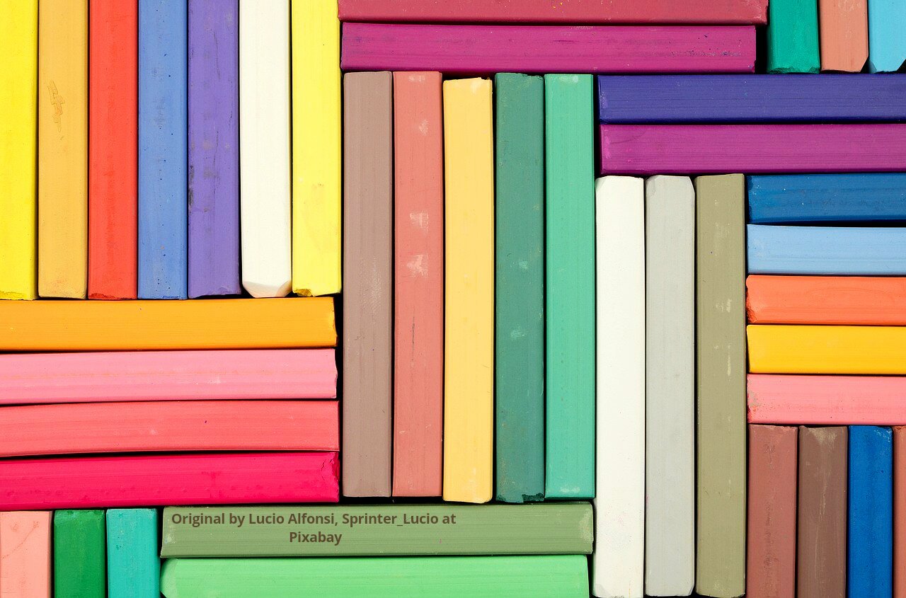 Solve Big square crayons #2 jigsaw puzzle online with 77 pieces