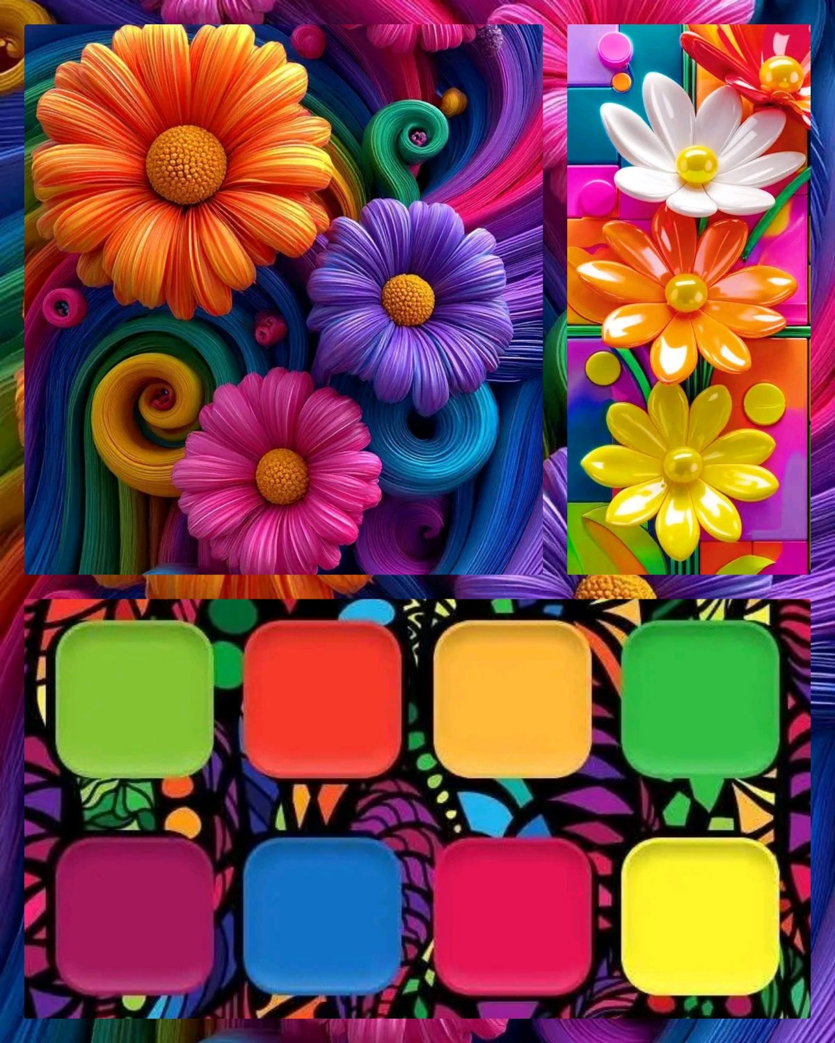 Jigsaw Puzzle | 99 pieces | Flowers & Rainbows | Jigidi