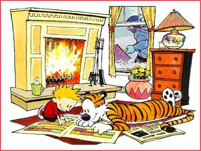Solve Calvin & Hobbes jigsaw puzzle online with 35 pieces