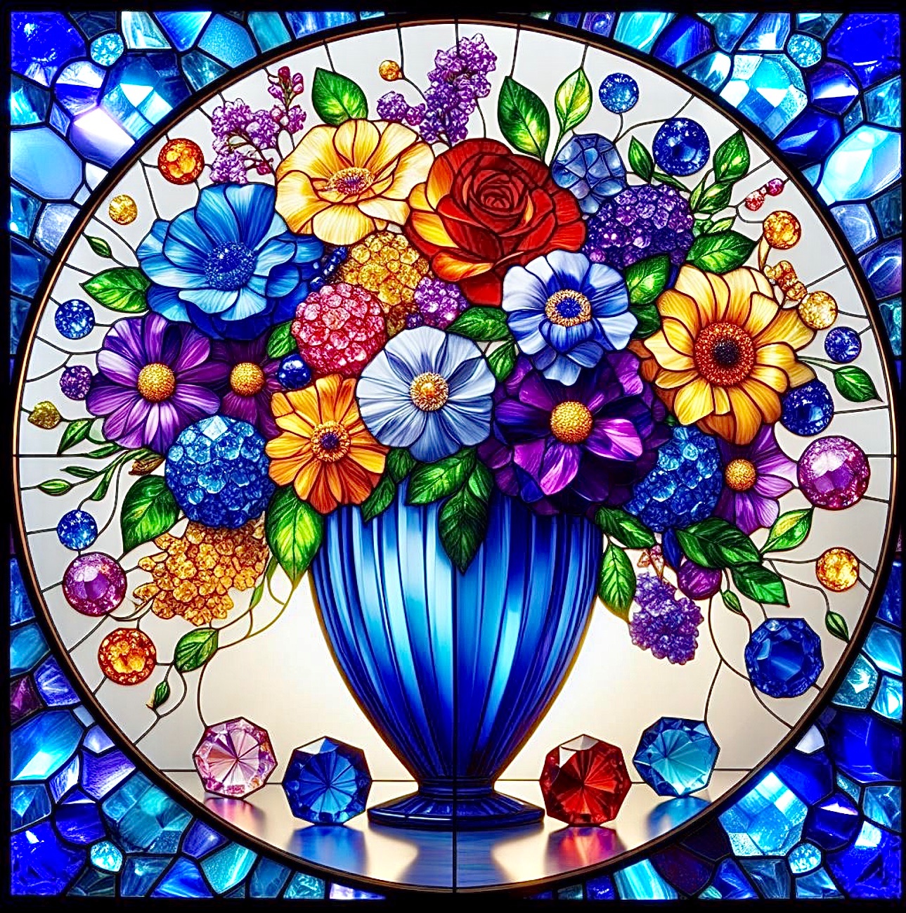 Solve Stained Glass jigsaw puzzle online with 49 pieces