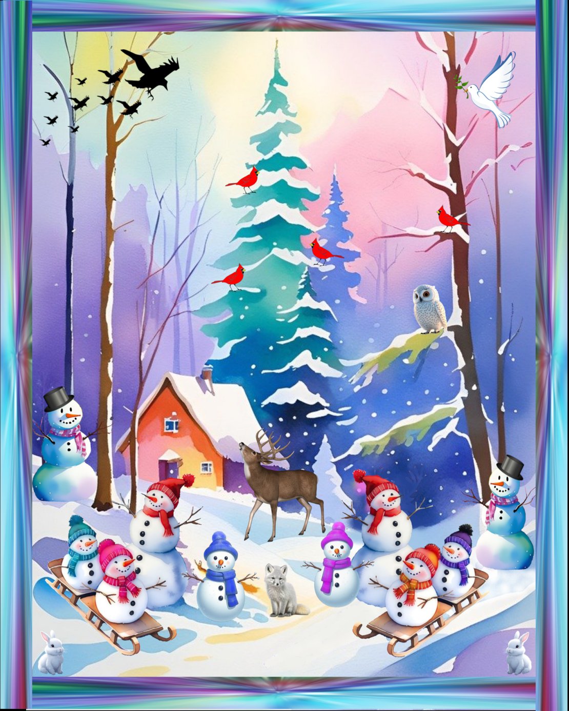 Solve Snow Sled Races jigsaw puzzle online with 48 pieces