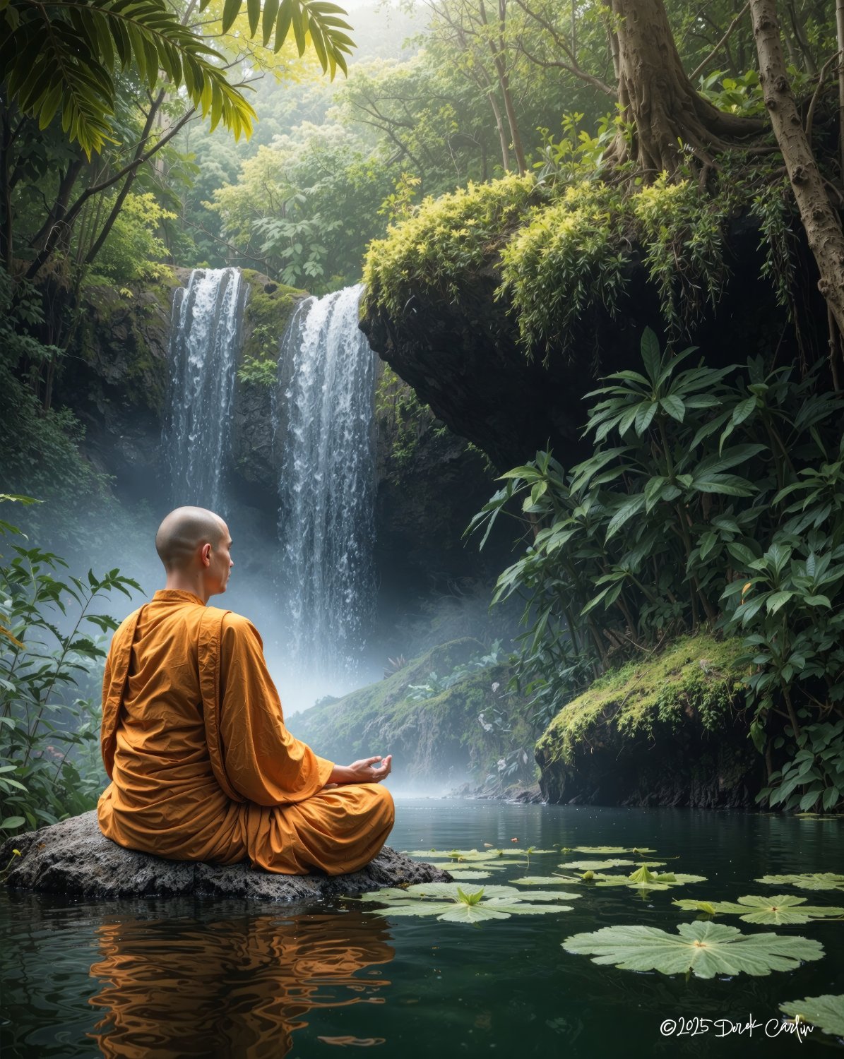 Solve AI² - Meditating Monk jigsaw puzzle online with 99 pieces