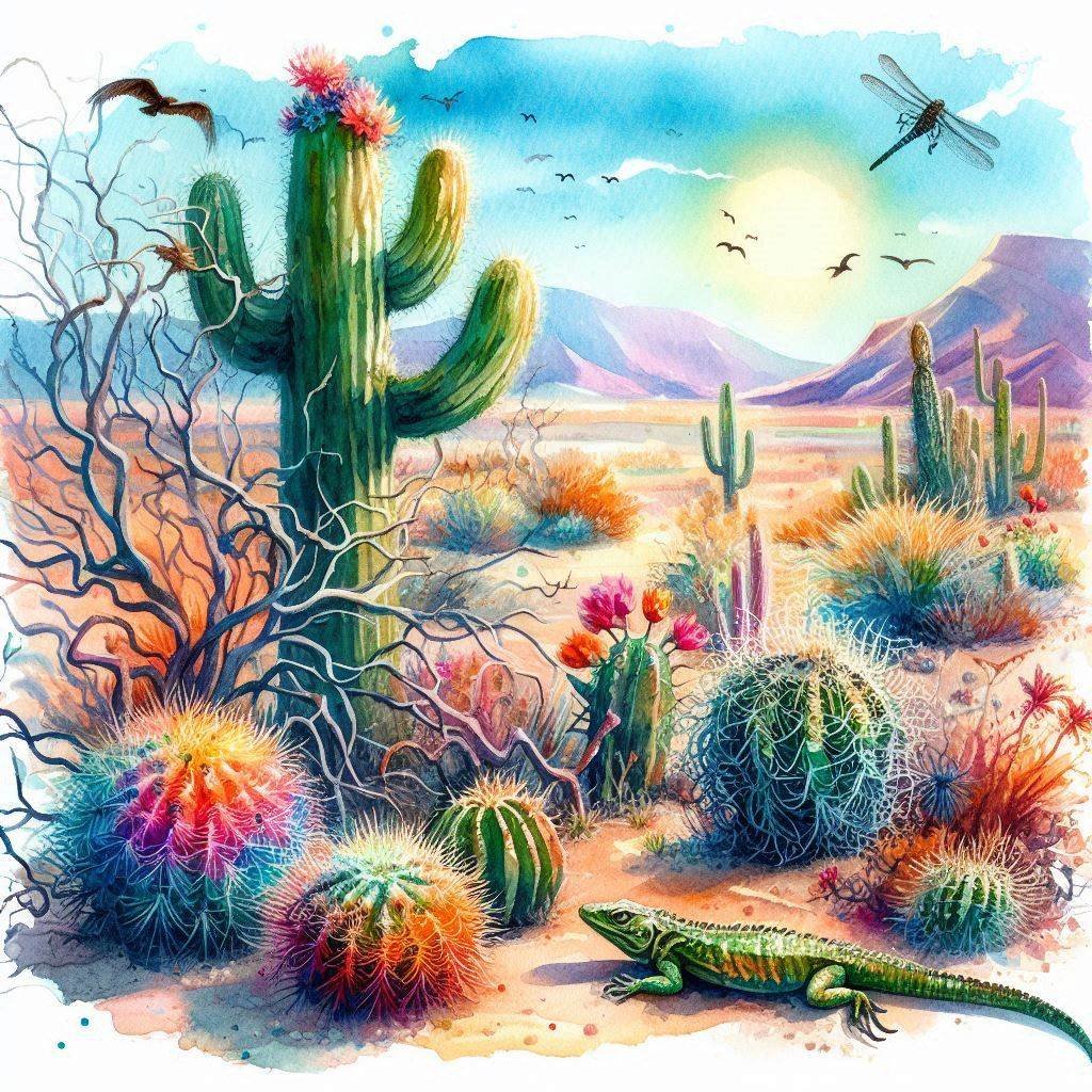 Solve Colorful desert (resizable 9 to 306 pieces) jigsaw puzzle online ...