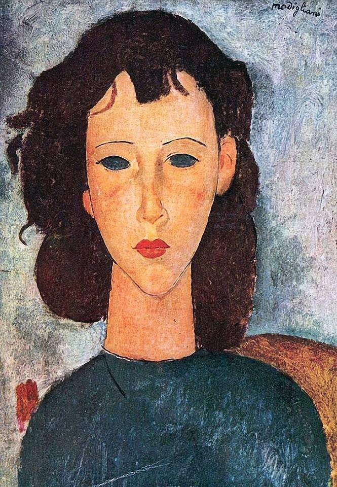 Solve Bust of a Girl in Blue 1918 By Amedeo Modigliani jigsaw puzzle ...