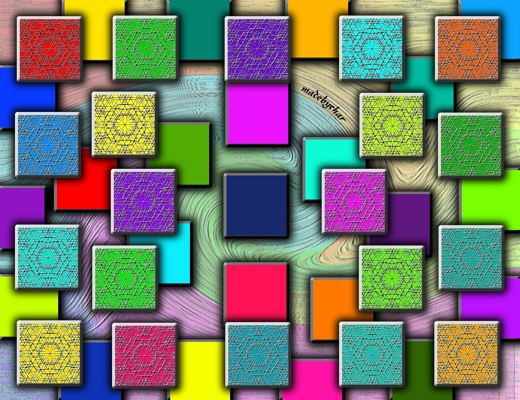 Solve Framed Stainless Steel Art Tiles... jigsaw puzzle online with 192 pieces