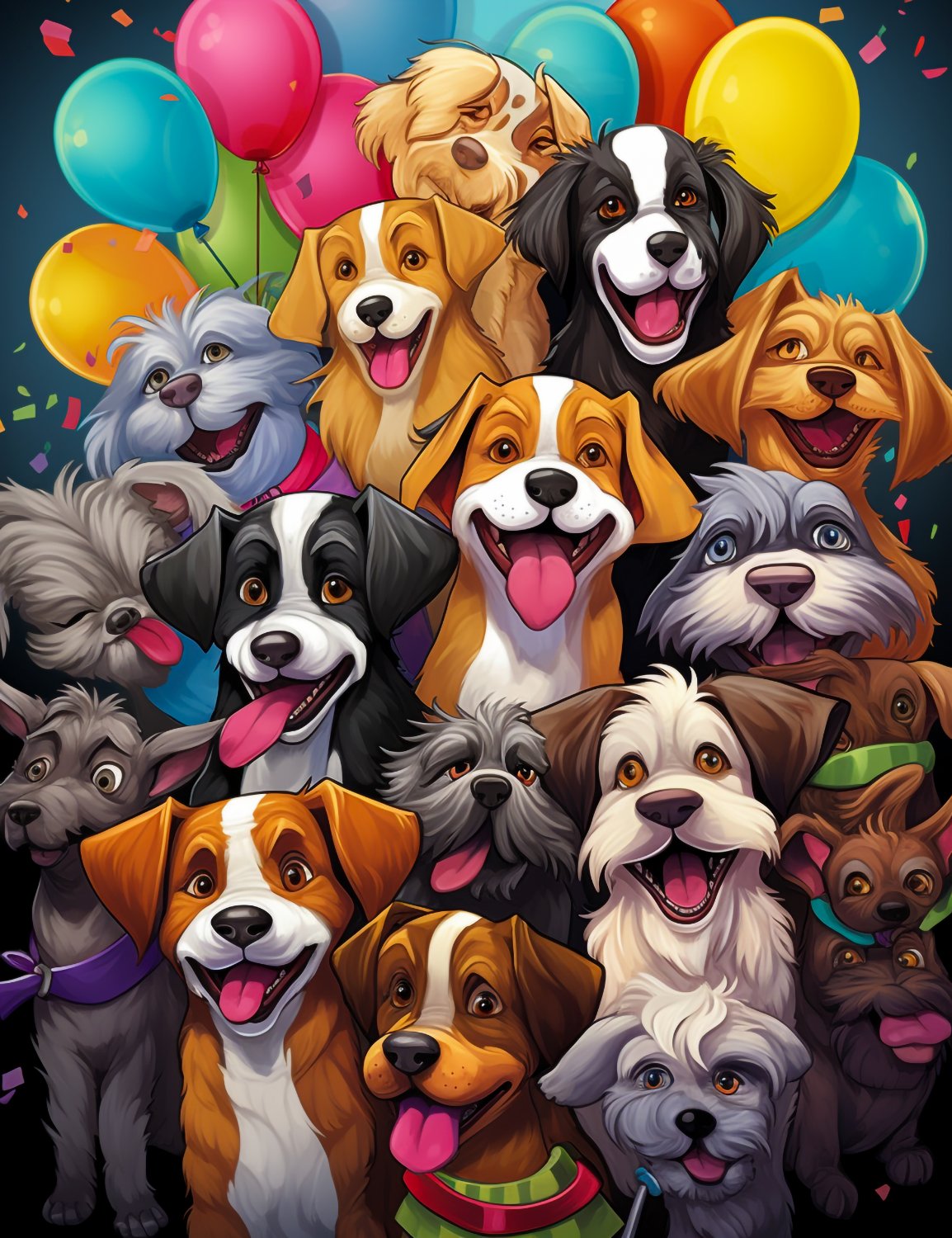 Solve Fun Dogs jigsaw puzzle online with 99 pieces