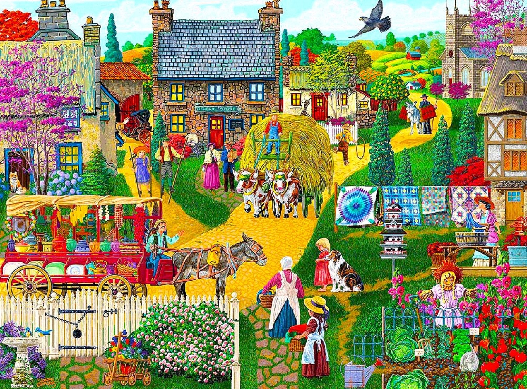 Solve Busy Town Centre jigsaw puzzle online with 140 pieces