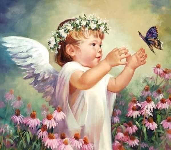 Solve CUTE LITTLE ANGEL jigsaw puzzle online with 90 pieces