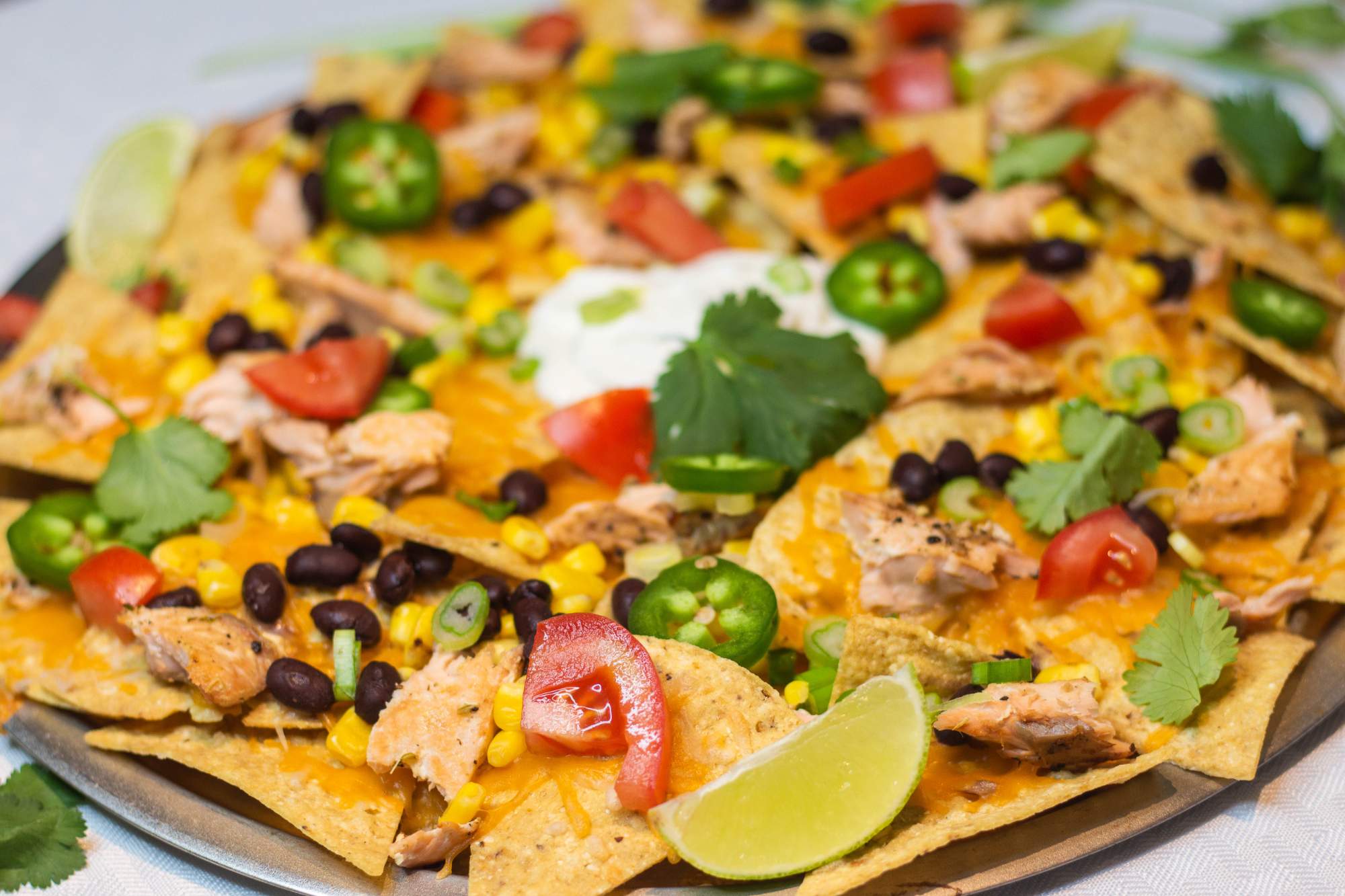 Solve Southwestern Salmon Nachos jigsaw puzzle online with 425 pieces