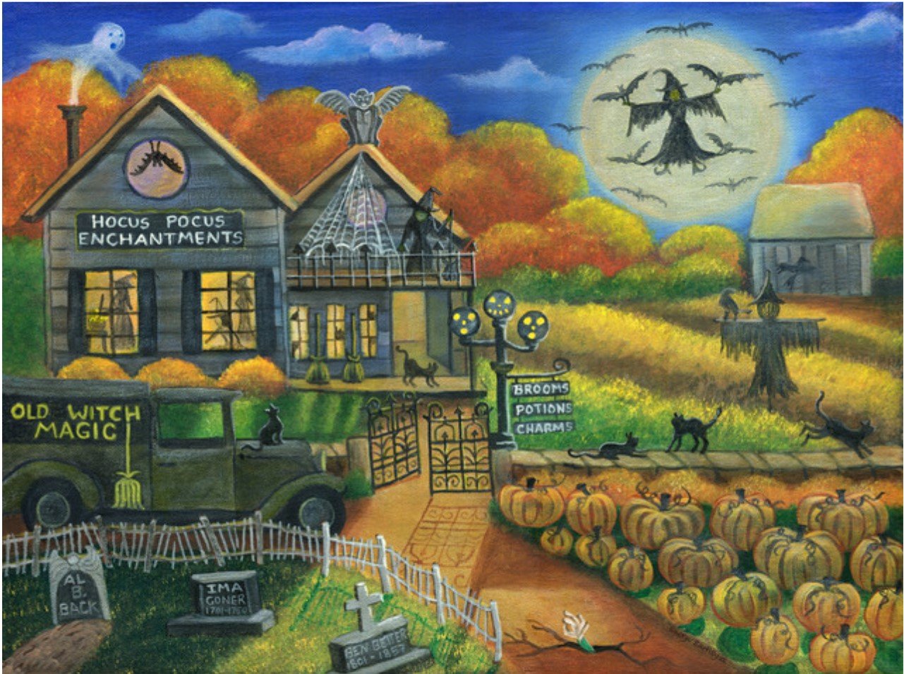 Solve Halloween Hocus Pocus jigsaw puzzle online with 204 pieces