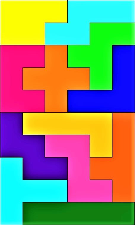 Solve Pentomino jigsaw puzzle online with 77 pieces