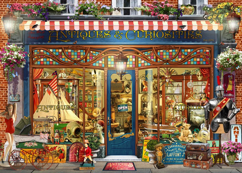 Solve Antiques and Curiosities jigsaw puzzle online with 130 pieces