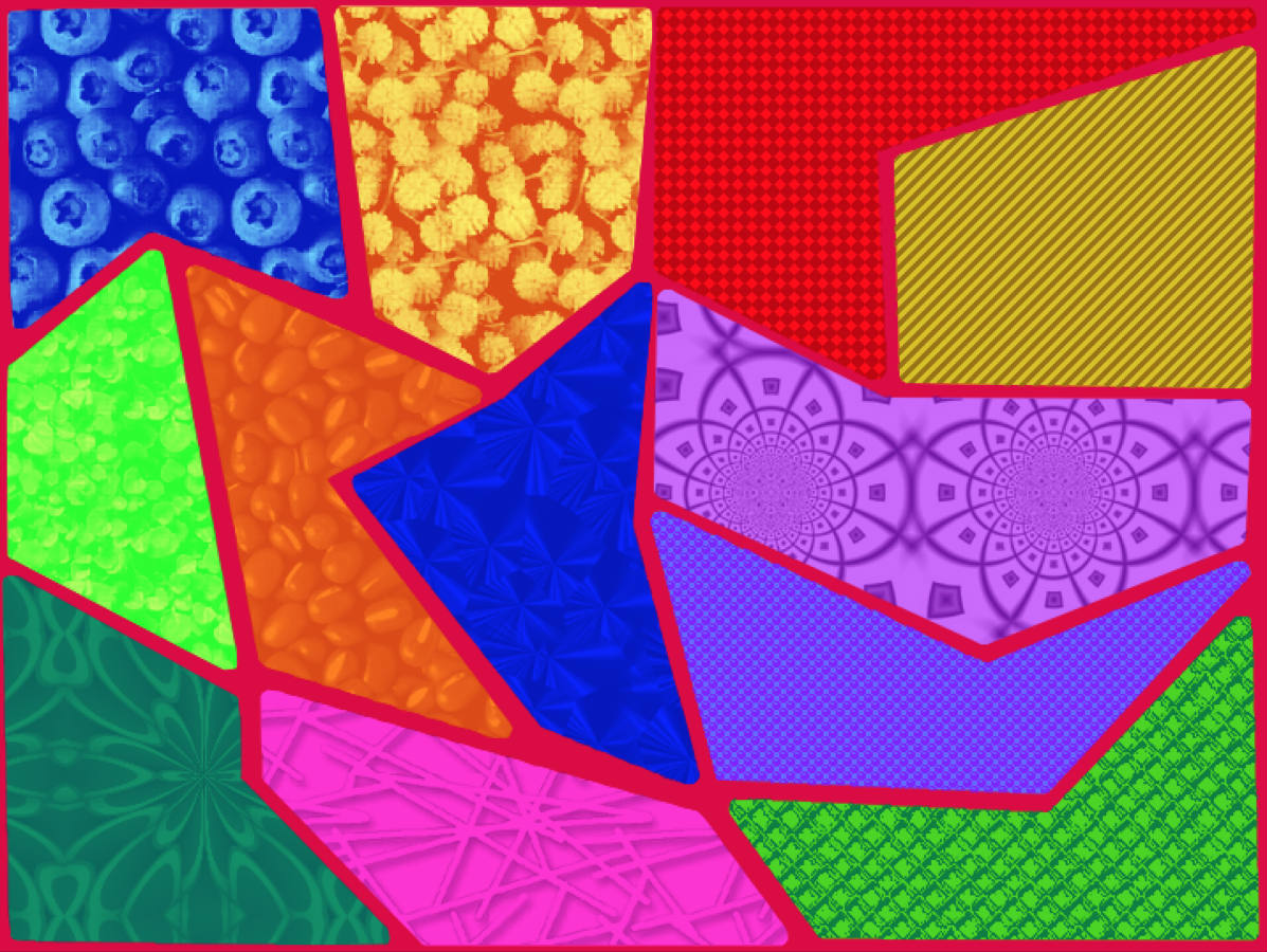 Solve Patterned Shapes jigsaw puzzle online with 108 pieces