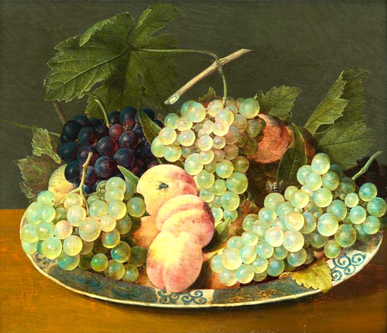 Solve Jacob van Hulsdonck (Flemish, 1582–1647), Peaches and Grapes in a ...
