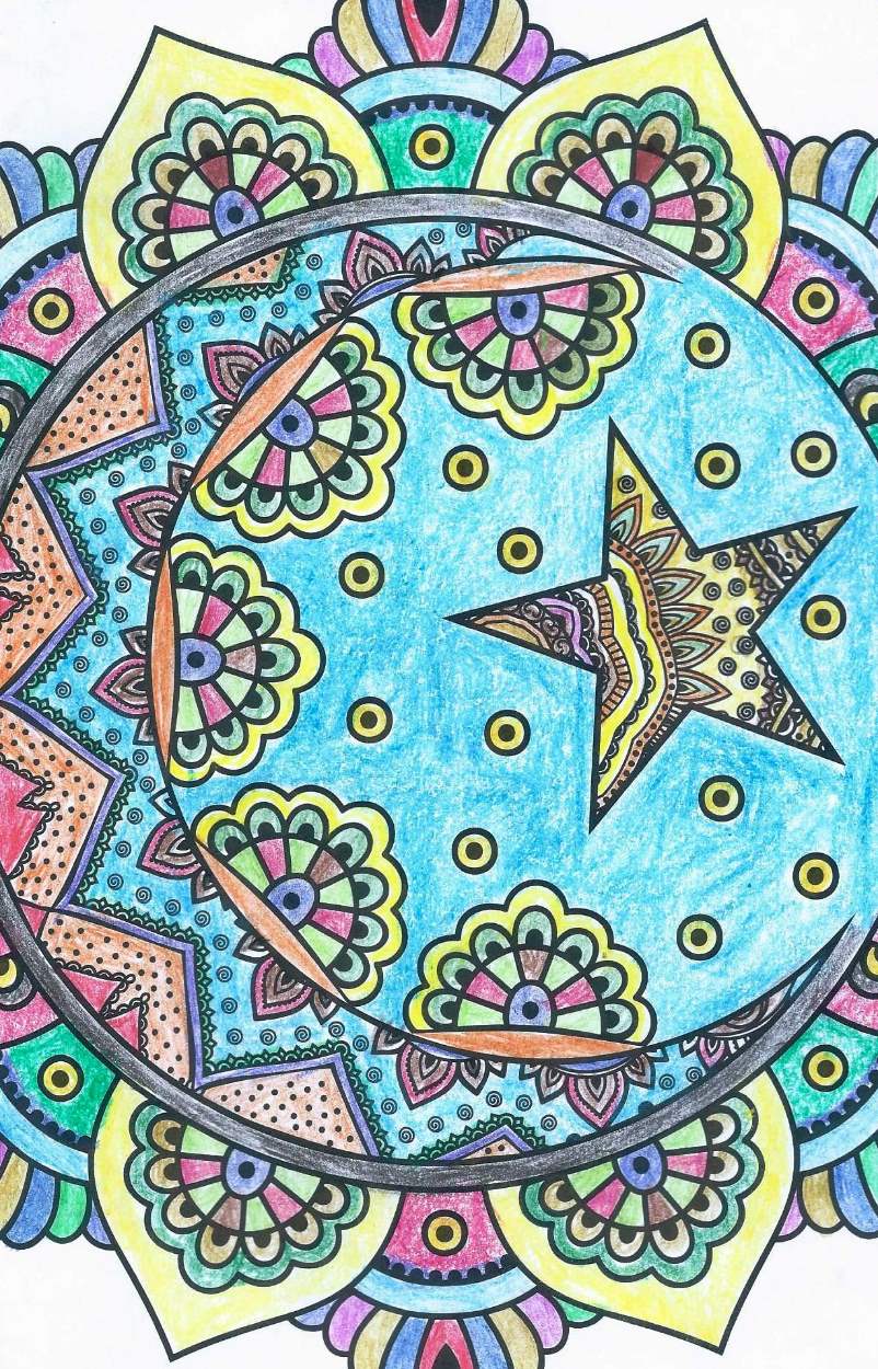 Solve Coloring Star Mandala jigsaw puzzle online with 60 pieces