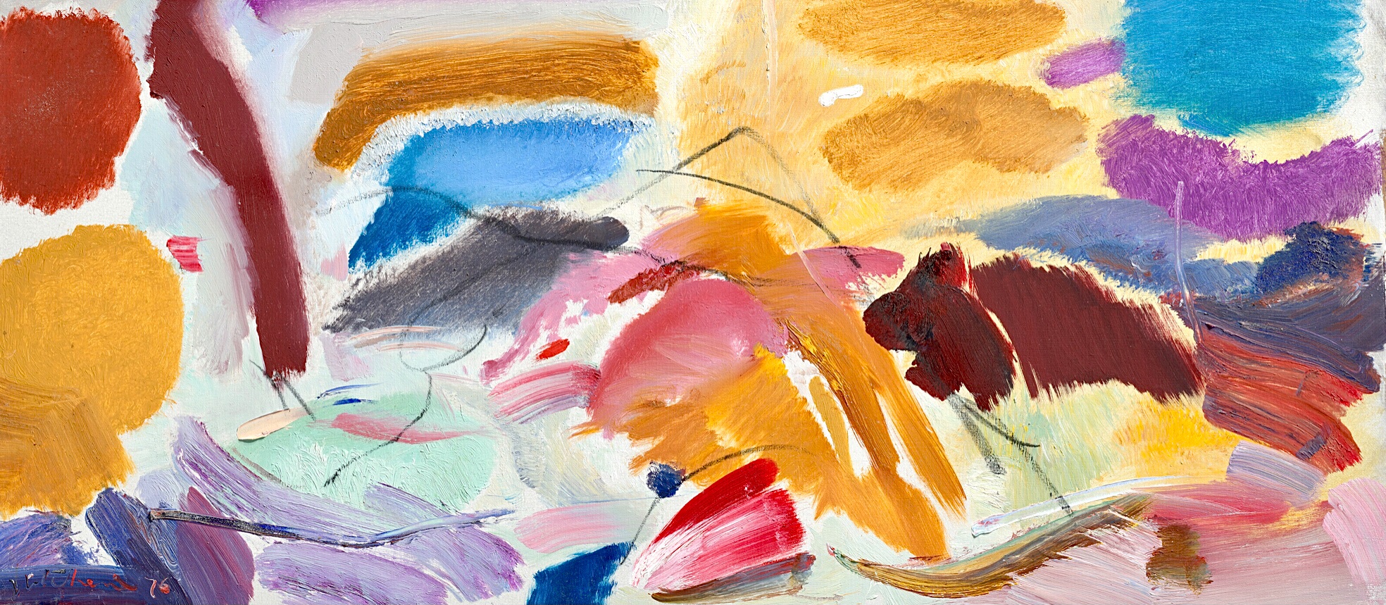 Solve Autumn Bracken, 1976, Ivon Hitchens (1893-1979) jigsaw puzzle online with 78 pieces