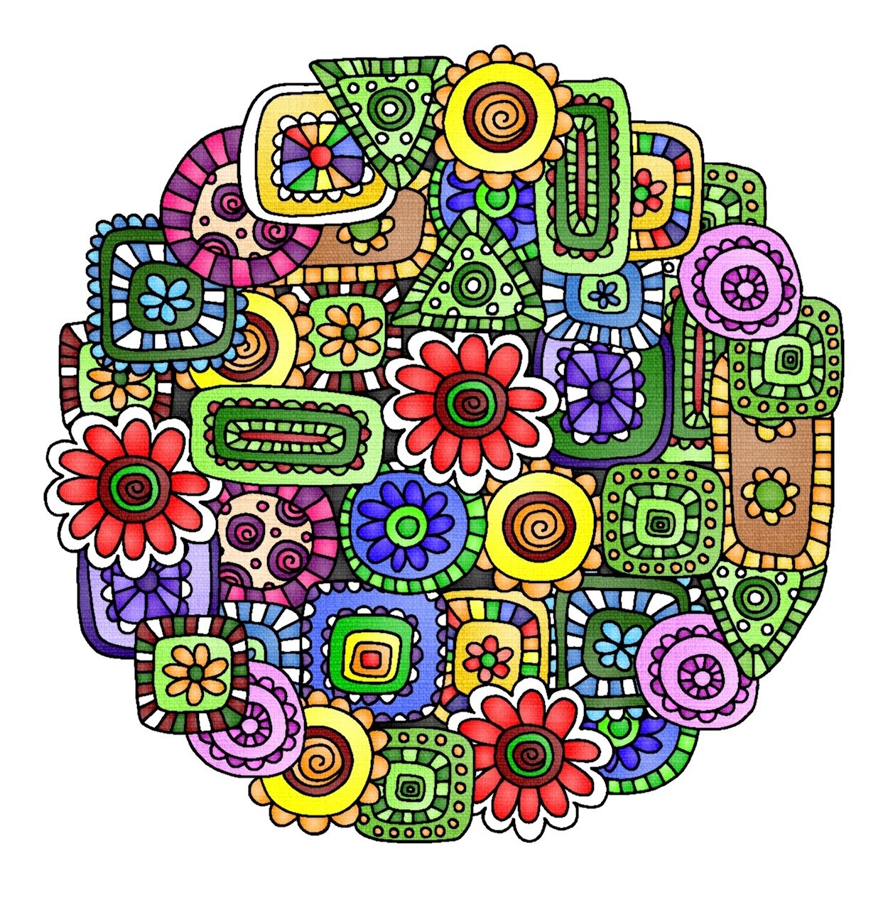 Solve Relaxed Doodles 6 jigsaw puzzle online with 64 pieces
