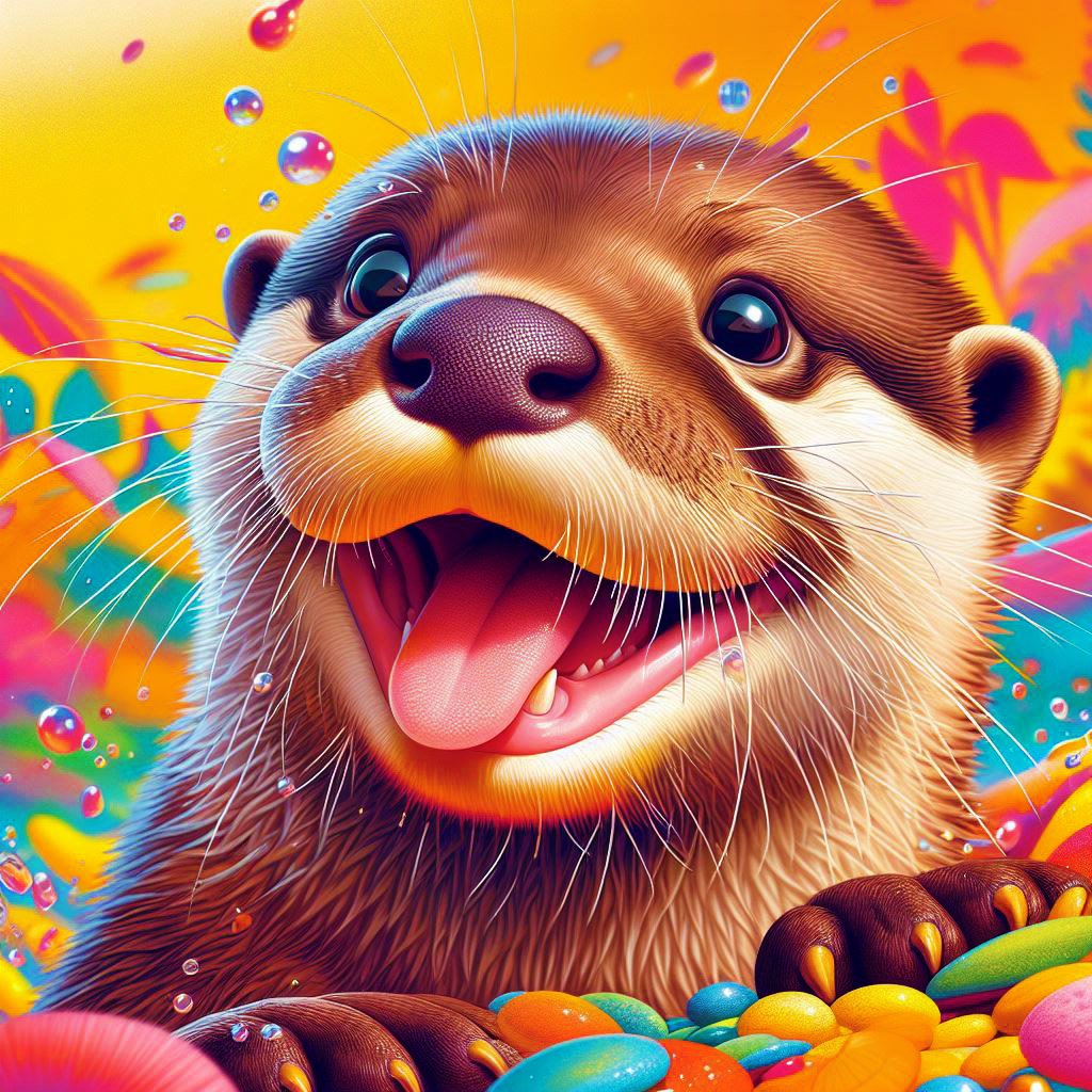 Solve Alex the happy otter jigsaw puzzle online with 81 pieces