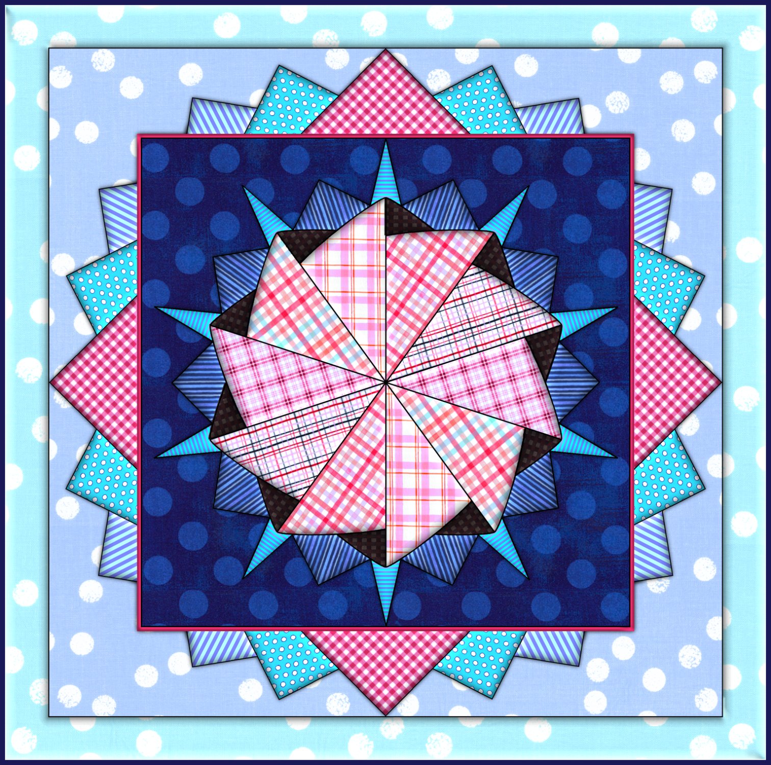 Solve Plaid Pinwheel jigsaw puzzle online with 600 pieces