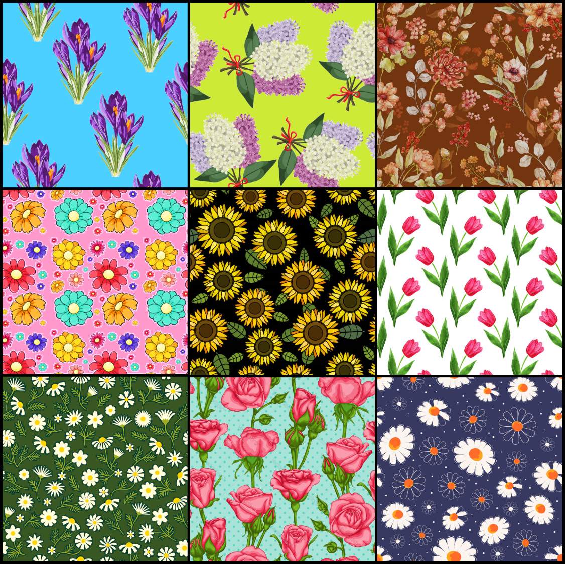 Solve Flower patterns 118 jigsaw puzzle online with 81 pieces