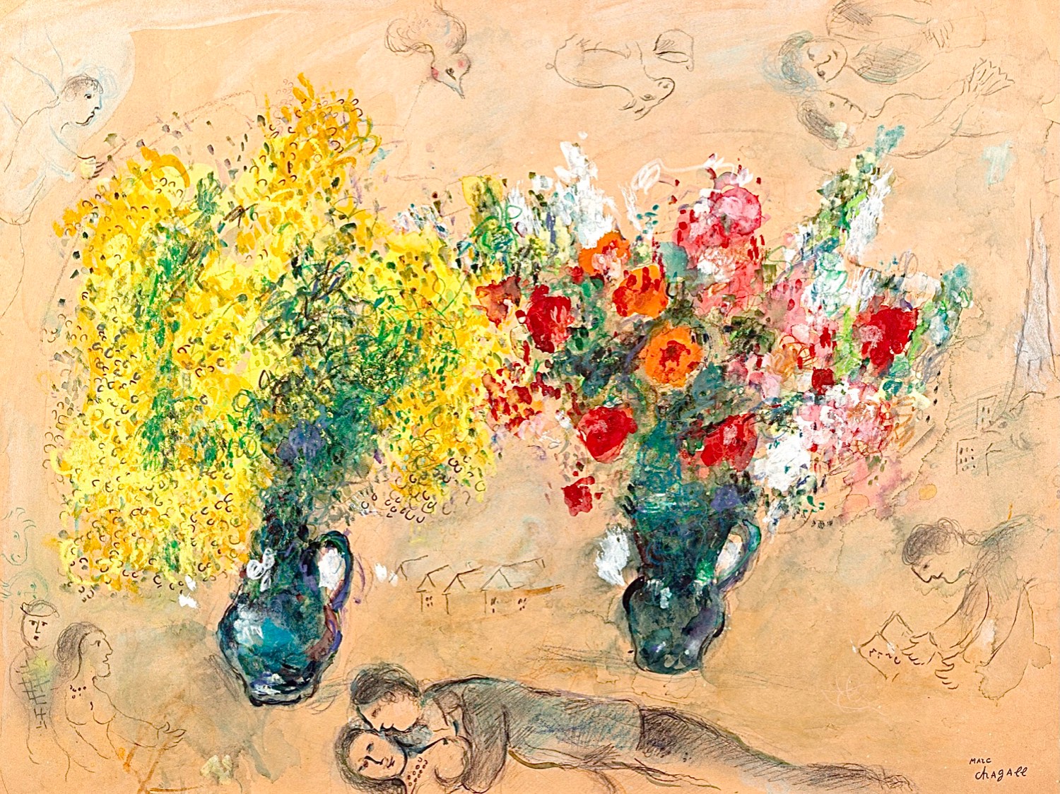 Solve Deux vases de fleurs, 1981, Marc Chagall (1887-1985) jigsaw ...