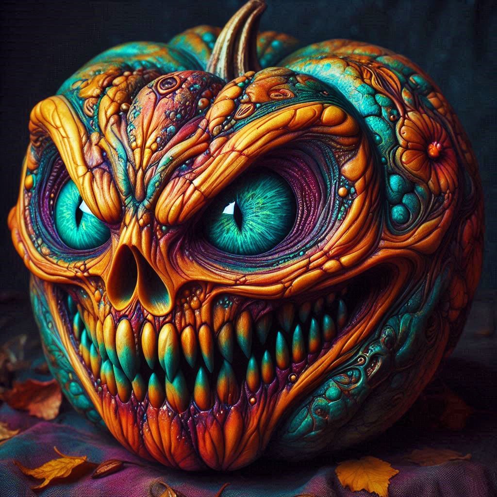 Solve Milton the scary creepy pumpkin jigsaw puzzle online with 64 pieces