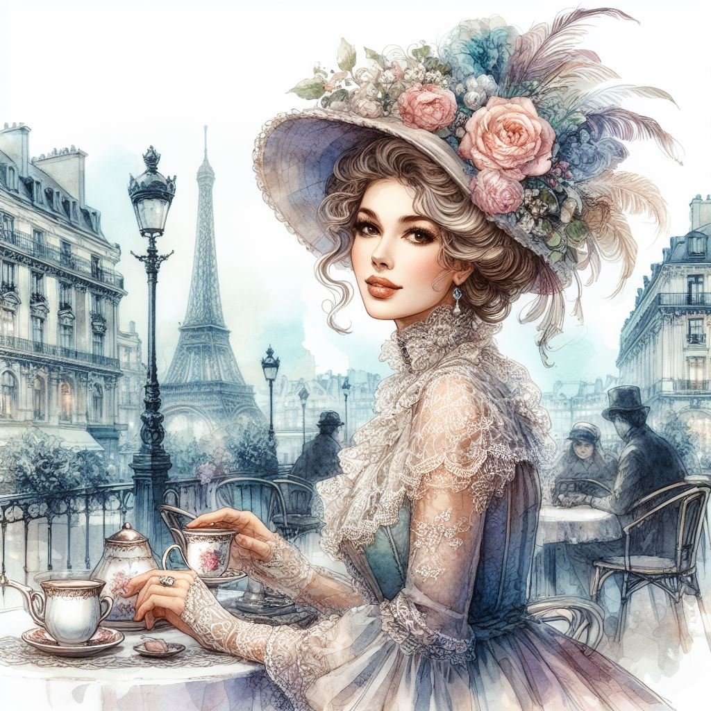 Solve Victorian Woman in Paris jigsaw puzzle online with 100 pieces